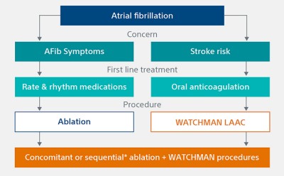 Concomitant AFib ablation and WATCHMAN Implant procedures