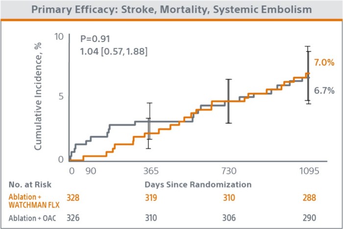 OPTION Trial - Cohort Subanalysis, Outcomes - WATCHMAN FLX